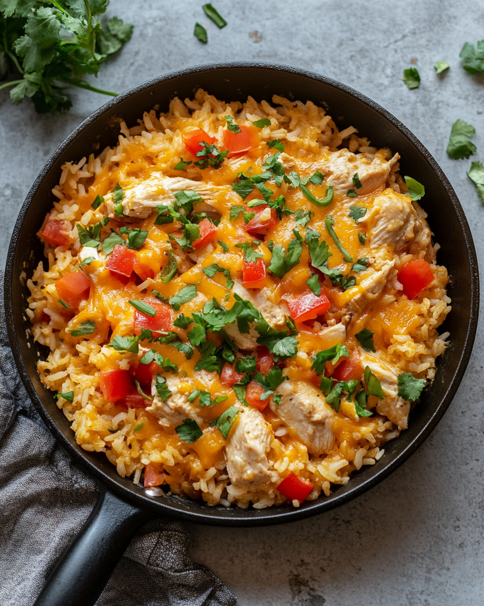 One-Pot Cheesy Southwest Chicken and Rice Recipe | Easy Creamy Skillet ...