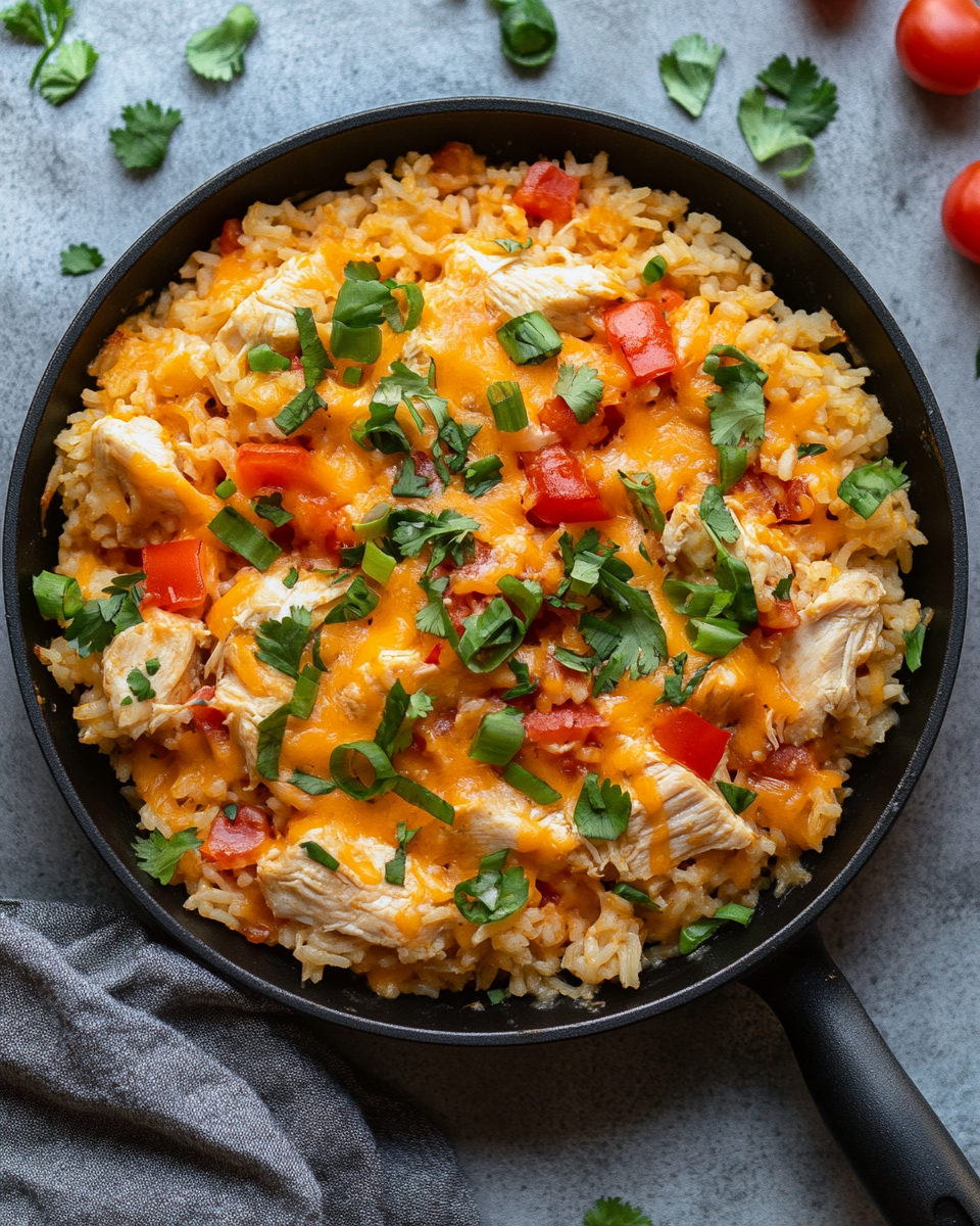 One-Pot Cheesy Southwest Chicken and Rice Recipe | Easy Creamy Skillet ...